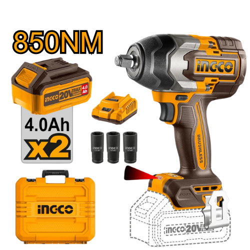 BUY Ingco 1/2" 20V Lithium-Ion Cordless Impact Wrench With Sockets Set ...