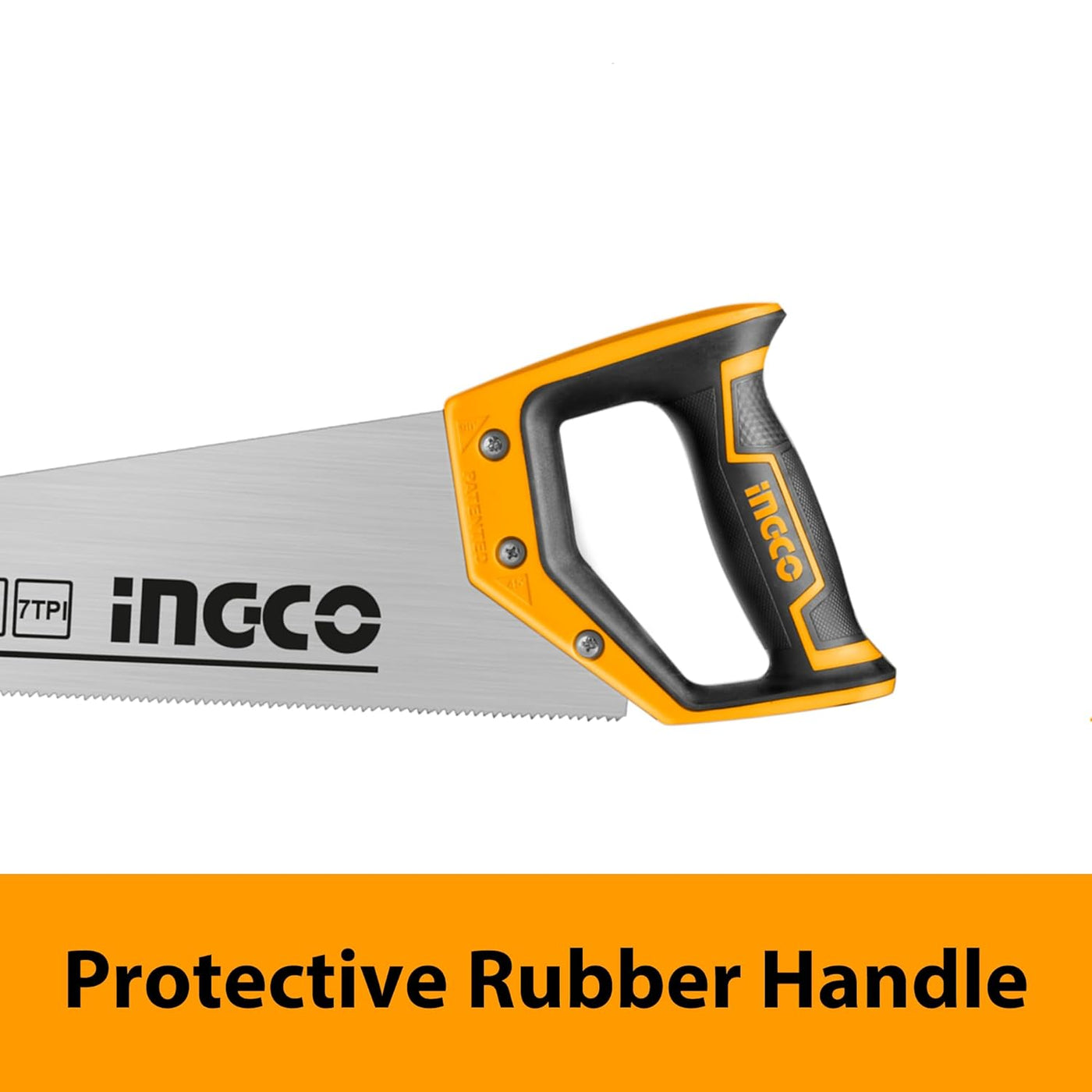 INGCO Hand Saw, 16" 400mm, Heavy Duty, Grinding Teeth Blade Design