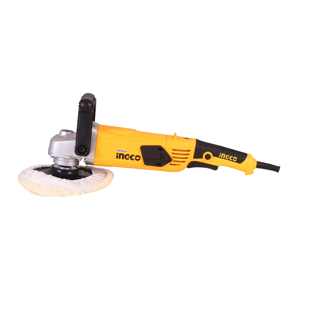 BUY Ingco 1400W Angle Polisher Machine | 180mm Rubber backing and wool ...