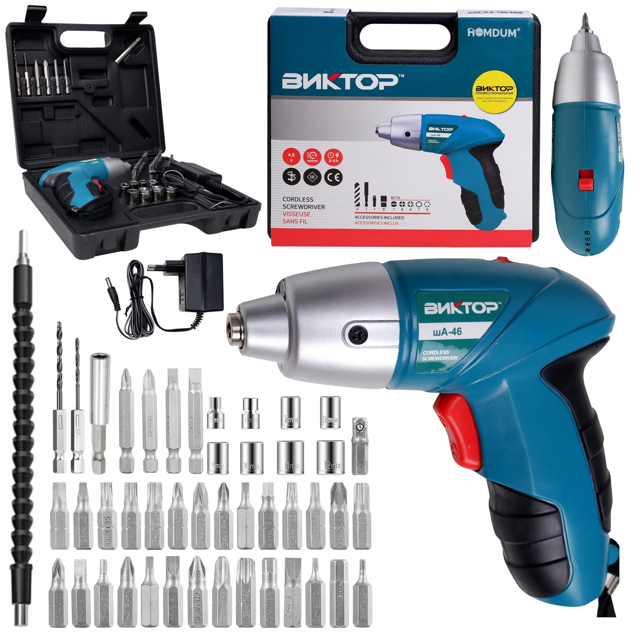 BUY Homdum BNKTOP 90° Rotatable Cordless Drill Screwdriver Kit 4.8V