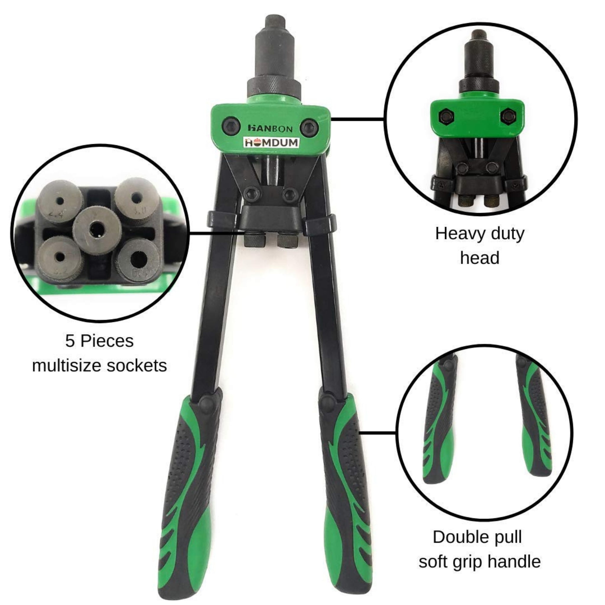 BUY Homdum Non Slip Hanbon 14" Double Handle Rivet Gun with Pop Rivets