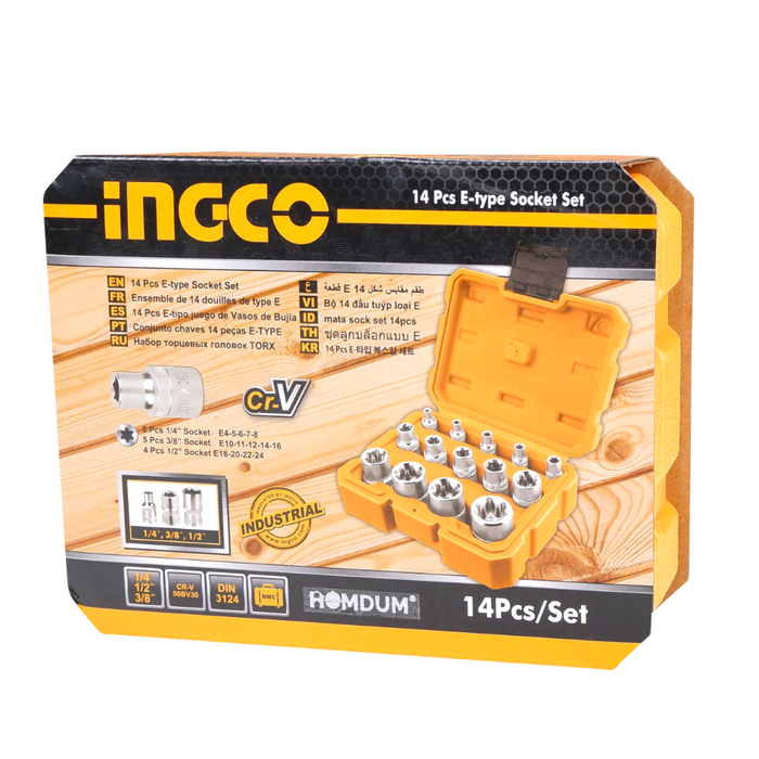 BUY Homdum 14 Pcs HKTETS0114 E Type Socket Set E4 to E24 INGCO Tamper Proof